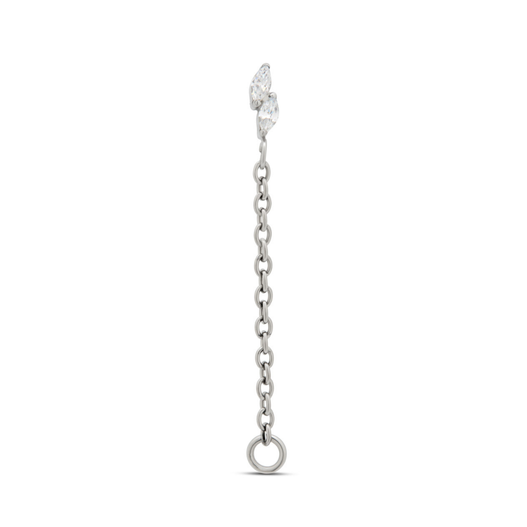 Trident Threadless Duo Marquise w Chain Attachment