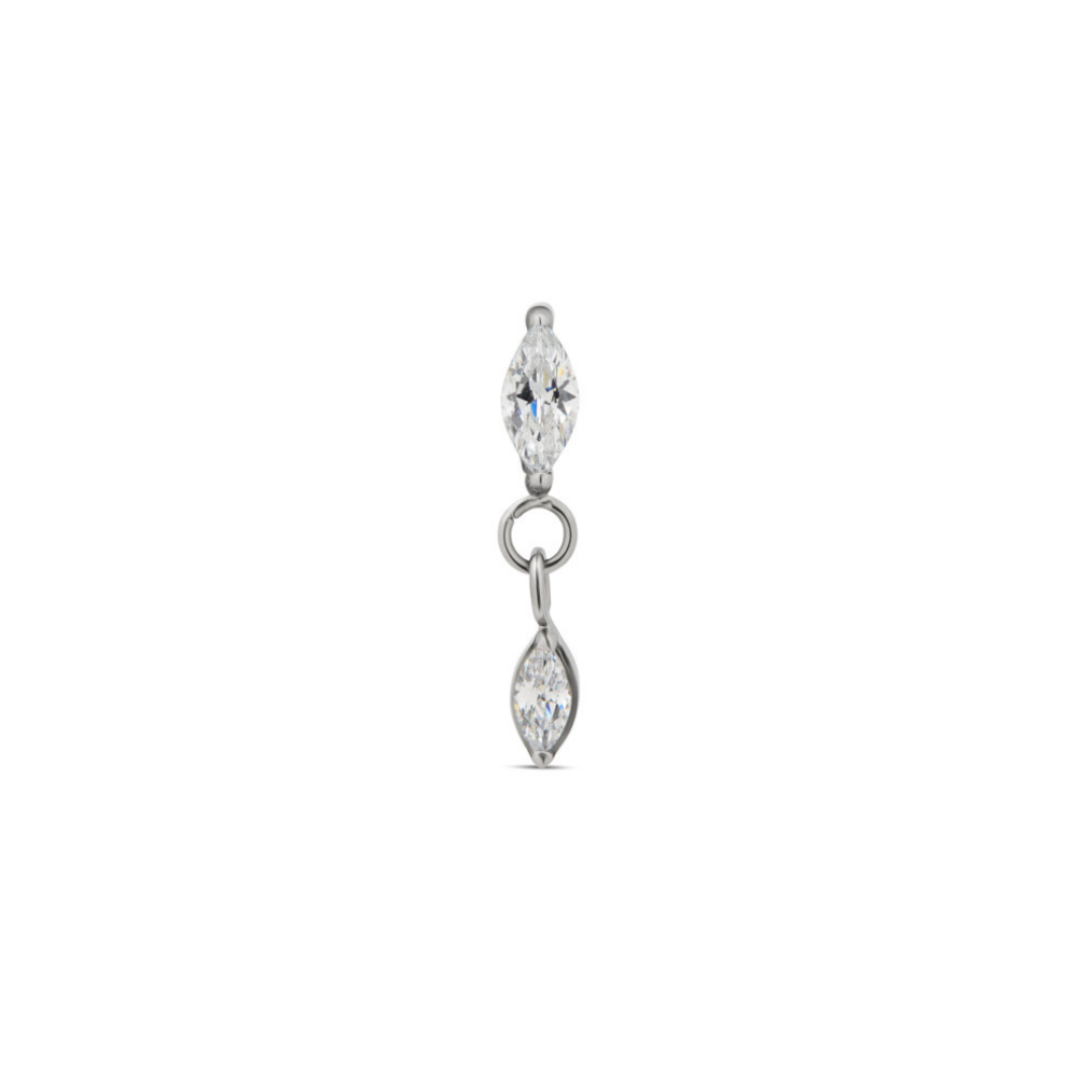 Trident Threadless Marquise Stone w Dangle Attachment