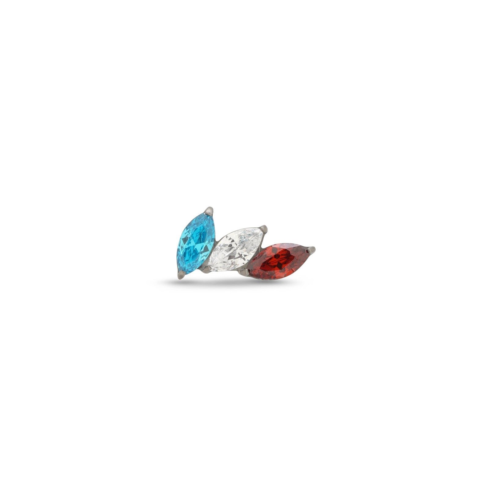 Trident Threadless Marquise Trio - Aqua, Clear, Red Attachment – American Body Art Pty Ltd ...