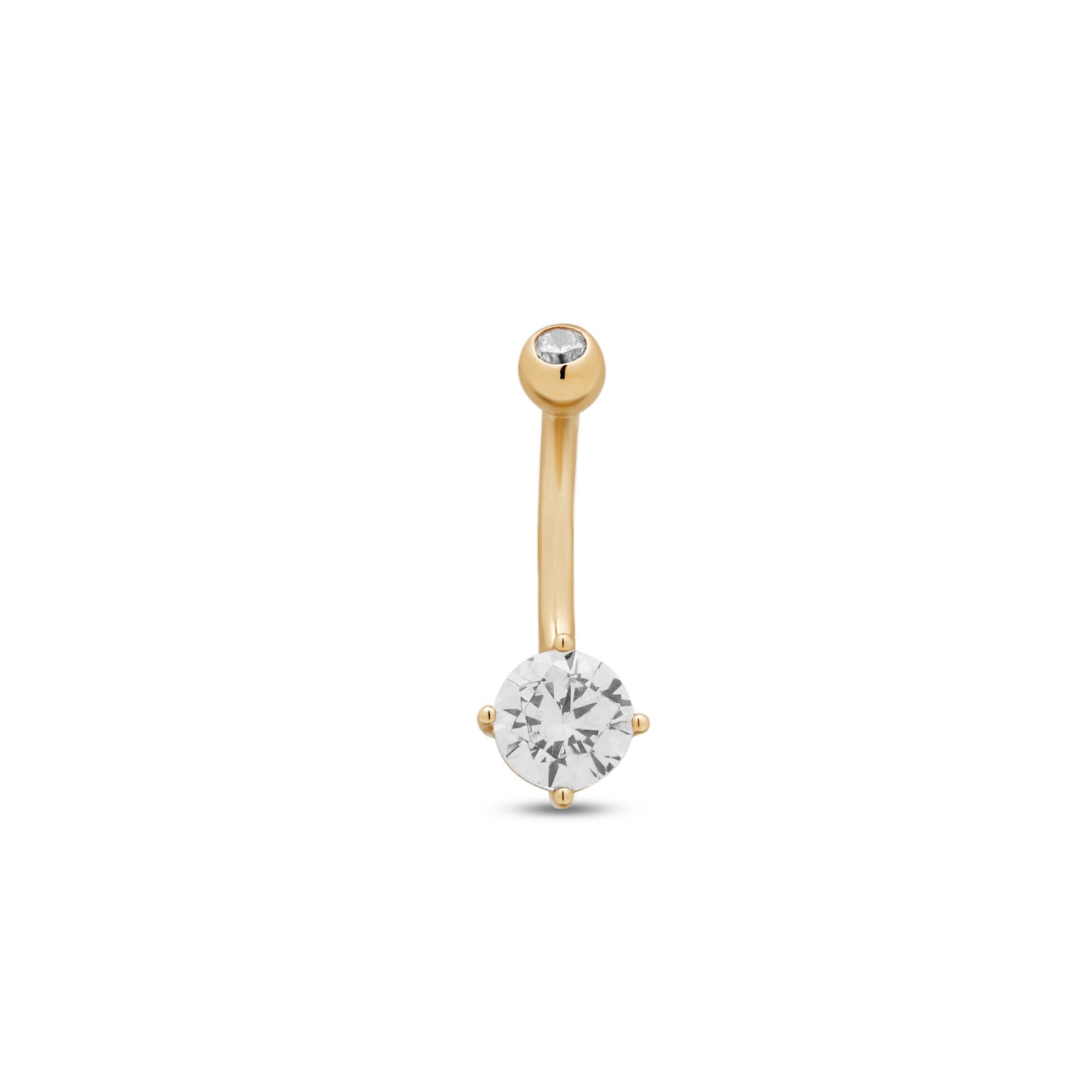 14kt Gold Navel Bar Single Prong Set – American Body Art Pty Ltd ...