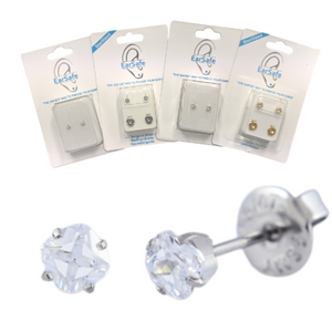 Princess Cut 4mm Surgical Steel EarSafe Hangsell – American Body Art ...