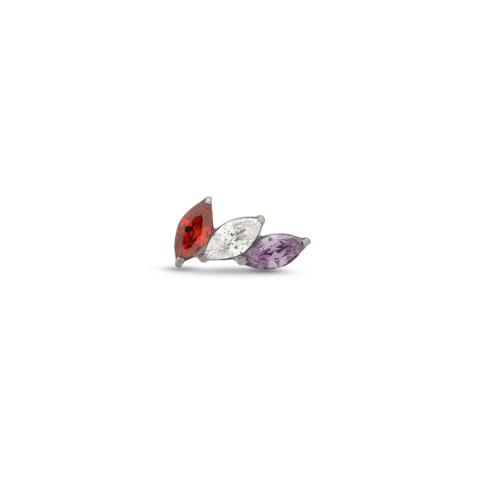 Threadless Marquise Trio - Red, Clear, Purple – American Body Art Pty ...