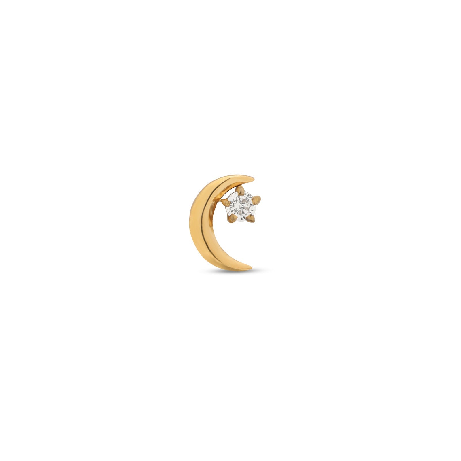 Trident 24kt Gold PVD Titanium Threadless Moonstar Attachment w Crysta