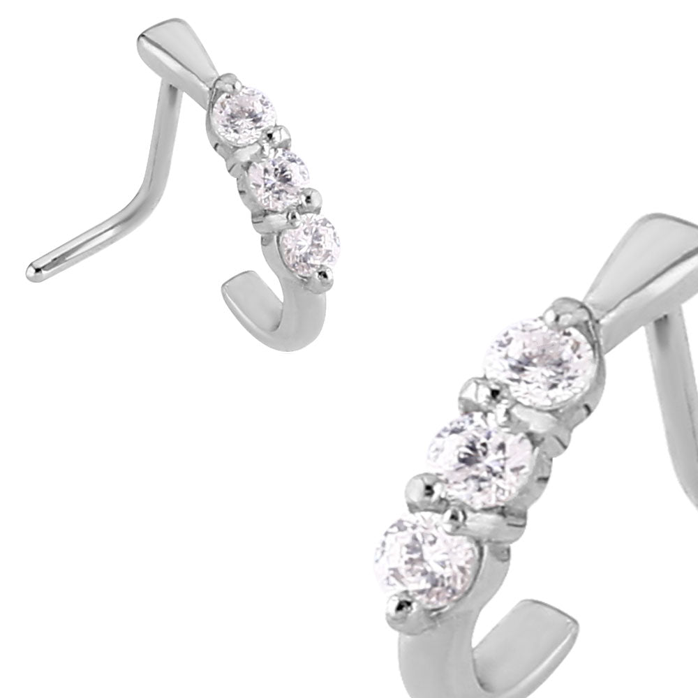 Fancy Nose Ring 3 Jewels